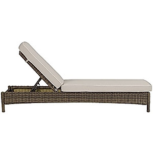 Crosley Furniture KO70070WB-SA Bradenton Outdoor Wicker Chaise Lounge with Sand Cushions