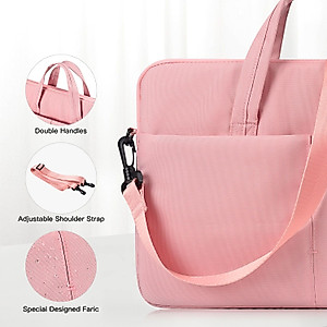 17 17.3 Inch Laptop Bag Women Men Computer Bag for HP Envy Pavilion/LG Gram/MSI/Dell Inspiron XPS/Lenovo Thinkpad/ASUS/Acer, Shoulder Strap Carrying Messenger Bag, Pink