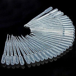 100 Pcs Transparent Pipettes, 0.2ml Plastic Transfer Pipettes Disposable Eye Droppers, Multi-Functional Calibrated Pipettes Practical Science Laboratory Supplies