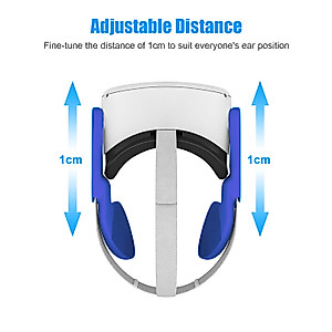 AMVR VR Silicone Face Cover & Ear Muffs for Oculus Quest 2 Headset, Sweatproof Waterproof Anti-Dirty Replacement Facial Cushion and Enhance Headset Sound Headphone Extension Cover (Blue, 1 Set)