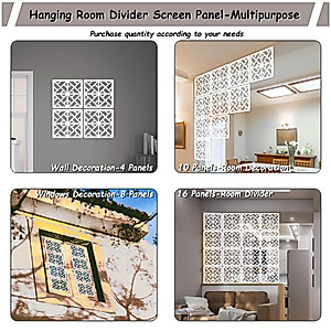 Lchen Hanging Room Divider,10 Pieces Wood-Plastic Hanging Panels 0.2“Thick Screen Panel for Living Room Bedroom Home Decoration(SG,11.4"X11.4")