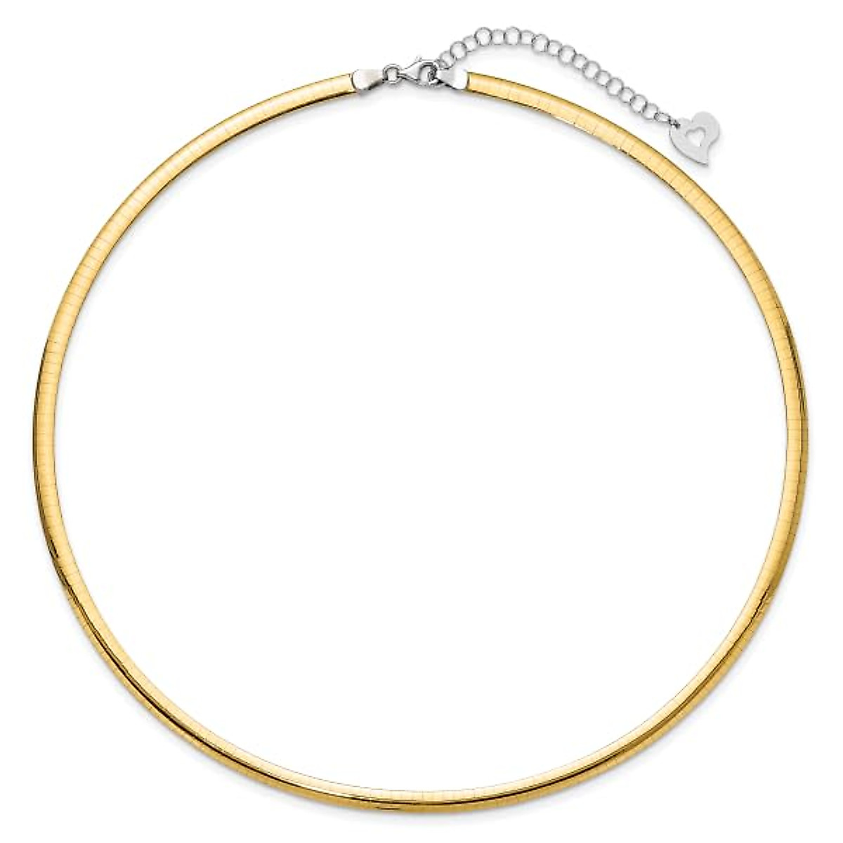 IceCarats 14K Two Tone Gold Reversible 4mm Cubetto Omega Snake Chain Necklace 18 inch