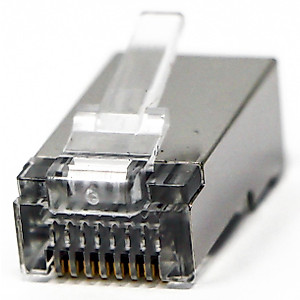 Tupavco TP806 Shielded RJ45 CAT5 CAT5E Crimp Connector (100 Pack Bag) 8P8C STP Ethernet Network Cable Plug Crimp Jack...