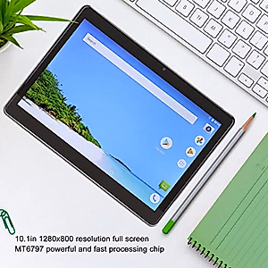 Tablet, 10.1in HD Screen Tablet, Dual SIM Dual Standby Tablet PC, 3GB 32GB Support Bluetooth WiFi G Sensor GPS FM for Entertainment Work(#1)