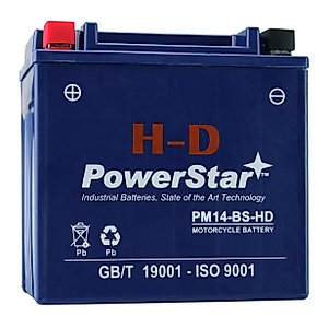 PowerStar FAYTX14 Battery Replaces YTX14-BS CYTX14-BS YTX14BS GTX14-BS, SEALED GEL AGM