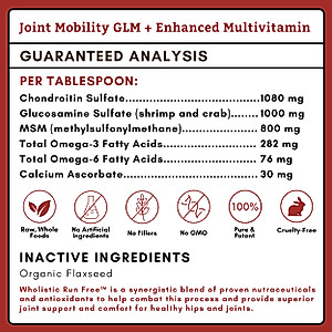 Wholistic Pet Organics Run Free - 1 Lb - Dog Joint Supplement for Senior Dogs, Glucosamine Chondroitin MSM, Dog Vitamins, Cat Joint Pain Relief