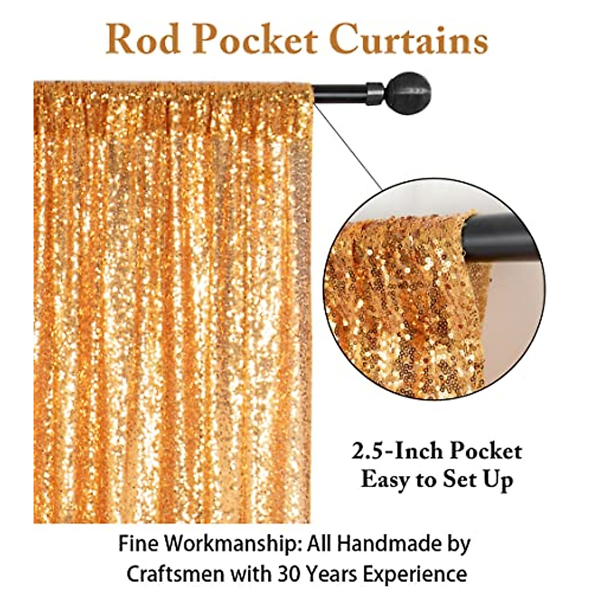 ShiDianYi 20 Ft X 10 Ft Gold Sequin Backdrop Curtain Sequin Fabric Photo Booth Backdrop Wedding Reception Deep Gold Glitter Photography Backdrop for Parties