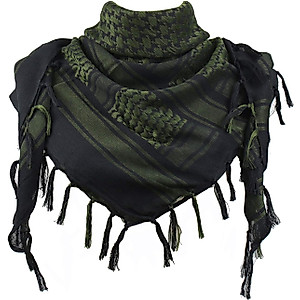 Explore Land Cotton Shemagh Keffiyeh Tactical Desert Scarf Neck Head Wrap with Tassel for Men Women