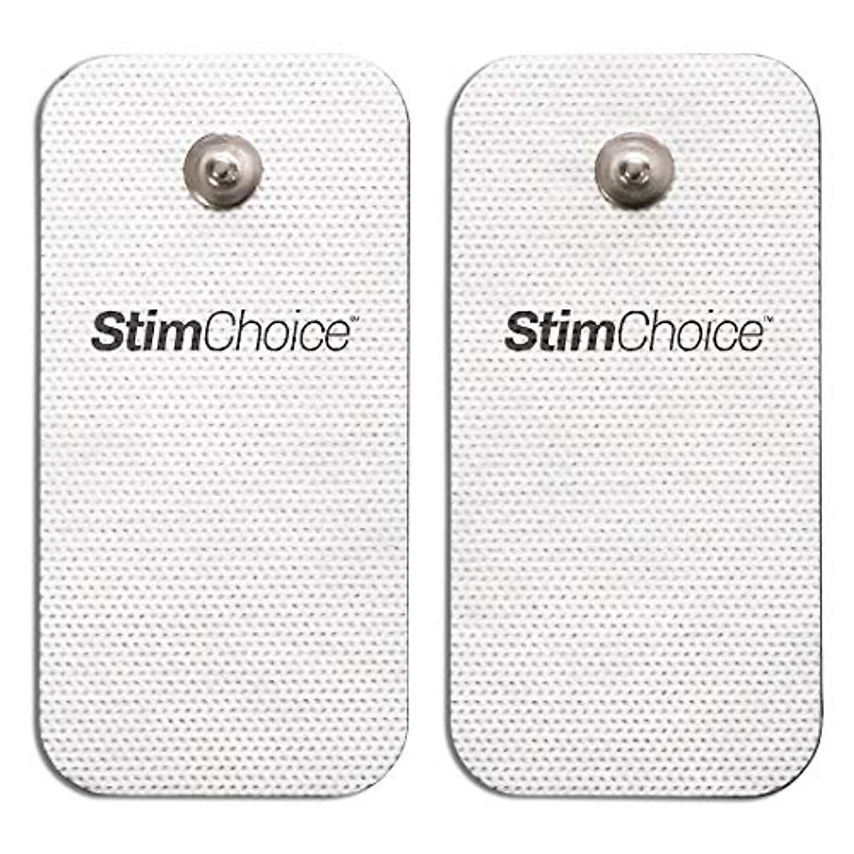 StimChoice TENS Unit Replacement Pads Snap Electrodes, 2"x 4" 24 Pack - Premium Quality TENS Pads - Compatible with TENS Machines with Snap Style Electrode Pads, Replacement Stim Pads, White