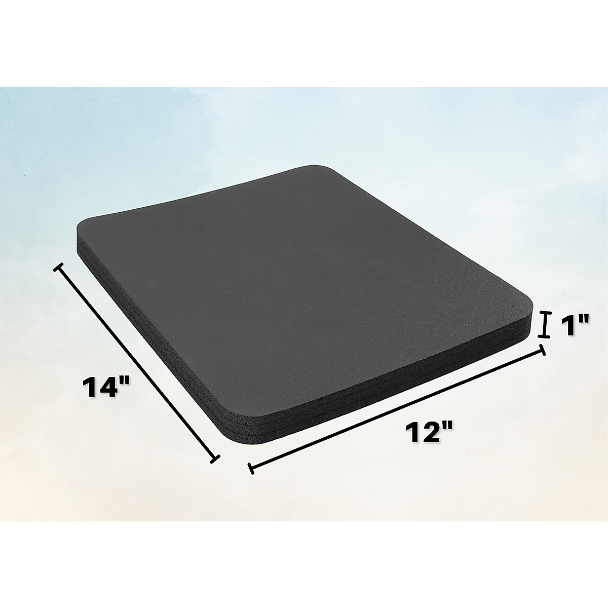 Polar Whale Exercise Kneeling Pad Cushion for Knees Hands Elbow Wrist Non-Slip Durable Thick Comfortable Kneeling Portable High Density Waterproof Black Foam 14 x 12 Inches Easy Clean