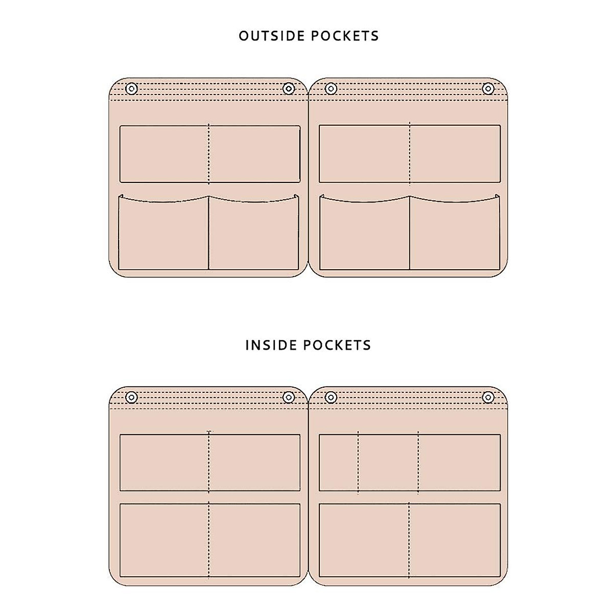 Vercord Felt Tall Long Purse Tote Backpack Bag Insert Organizer Inside for Women Cream Beige