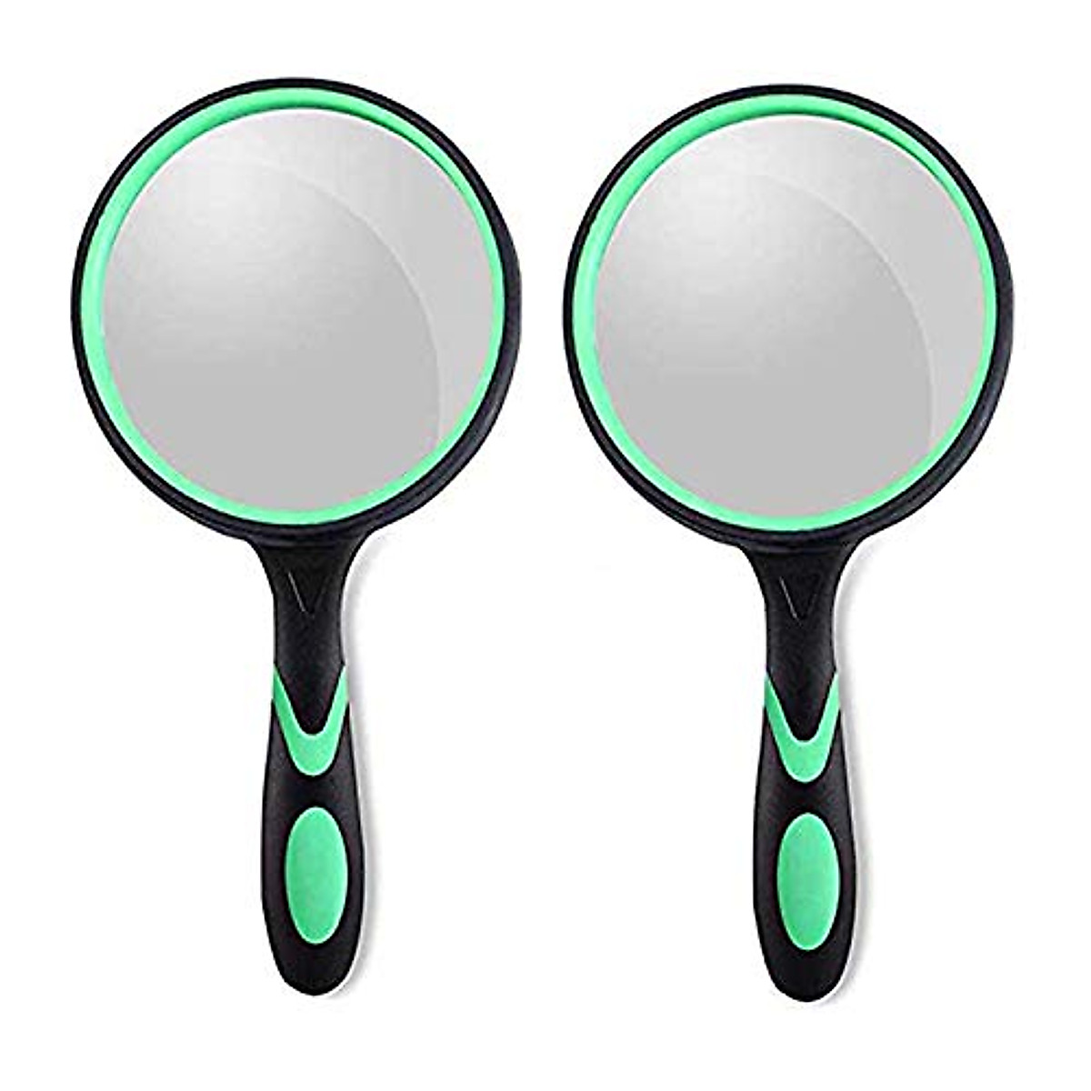 2Pack Magnifying Glass 10X, 75MM Large Magnifying Lens,Non-Slip Magnifying Glass Toy for Kids Toddler,Handled Magnifying Glass for Reading,Close Work,Insect,Science,Hobby Observation (Green 75MM)