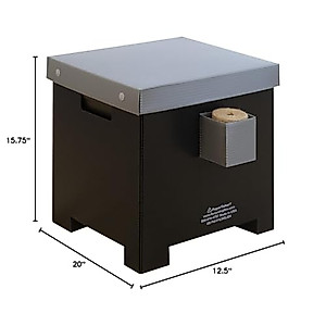 Recyclingbin.com PaperTaker® Newspaper Recycle Bin Black and Silver