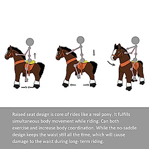 PonyCycle Model U-2021 Ride on White Horse Pink Unicorn Toy Plush Walking Animal Small Size for Age 3-5 Ux302