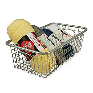 Spectrum Diversified Avery Large Easy-Carry Handles Classic Storage & Organization, Sturdy Steel Wire, Modern Home Décor & Storage Basket, Nickel