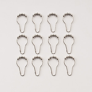 LIHAO 12 Piece Set Rustproof Stainless Steel Shower Curtain Rings Hooks for Bathroom Shower Rod
