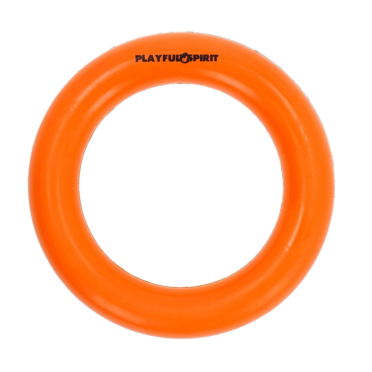 PlayfulSpirit Durable Natural Rubber Ring - Great Tug of War Dog Toy, Fun for Throw, Chase and Fetch Games, Exercise and Dog Training Toy for Medium to Large Breed Puppies and Adult Dogs (L, Orange)