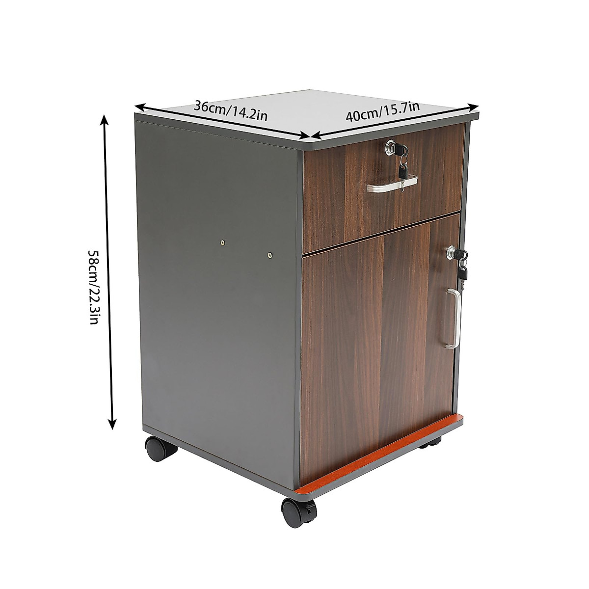1-Drawer File Cabinet, Home Printer Stands, Office Vertical Files, Mobile File Cabinet,Metal File Cabinets with Lock,Vertical Filing Organization Storage Cabinets,Rolling Printer Stand with Cabinet