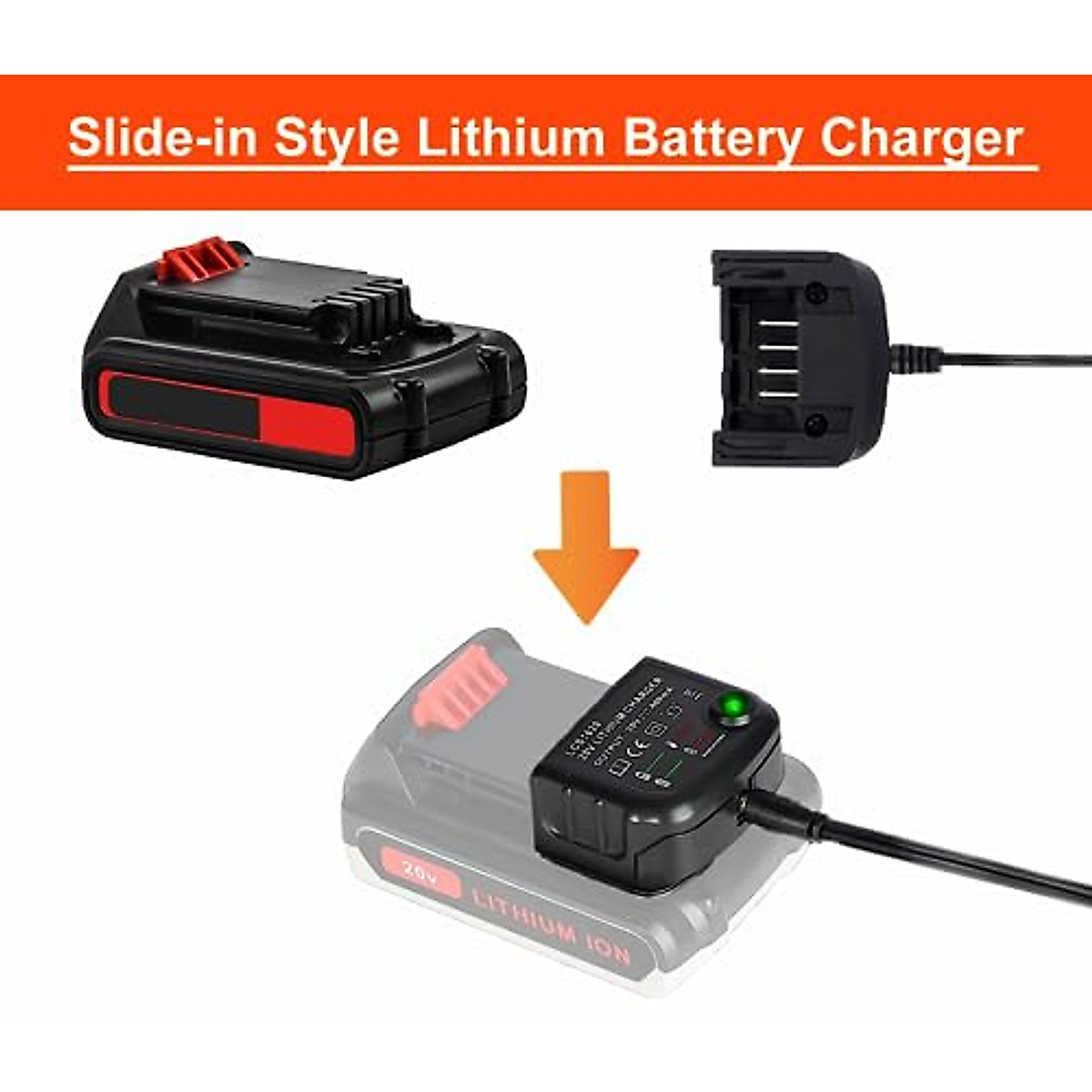 LALAFO LCS1620 20V Lithium Battery Charger Compatible with Black & Decker 16V 20V MAX Li-ion Battery LB20 LBX20 LBXR20 LBXR2020-OPE LBXR2520 LBX4020 LB2X4020 LBXR16 BL1514