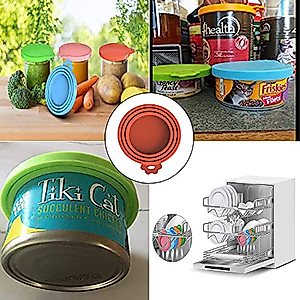 WANBAO 6 Pcs Food Can Lids Pet Can Covers for All Standard Size Dog and Cat Food Can Lids