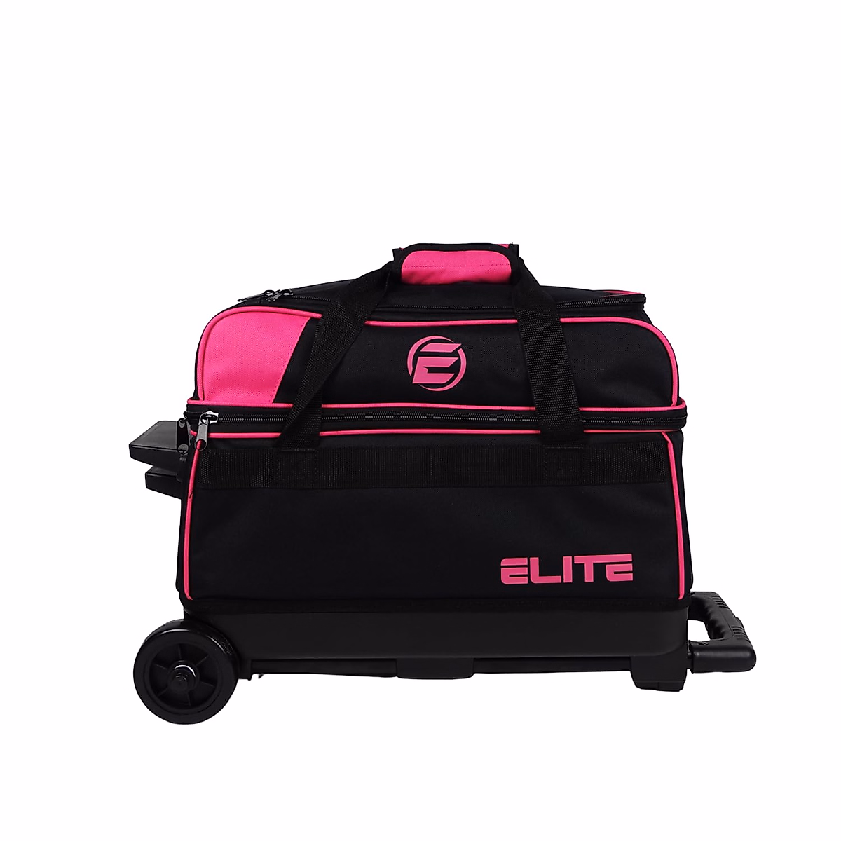 ELITE Basic Double Roller Bowling Ball Bag With Rolling Wheels | Stylish Graffiti-Style Design | Durable Bowling Bags With Ample Storage | Double Bowling Ball Bag (Pink)