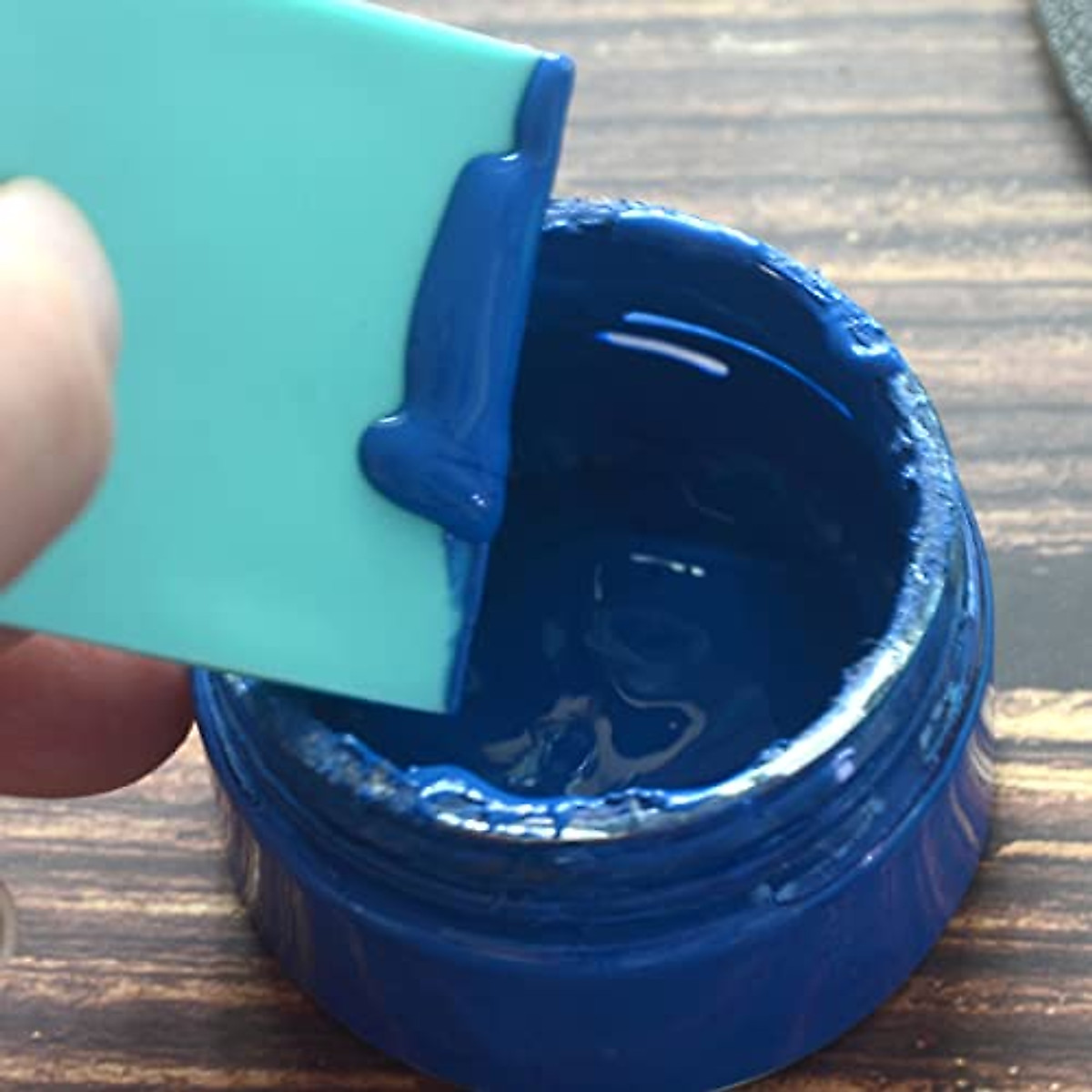 BOOLOOEN Pack of 6 Screen Printing Squeegees, Self-Adhesive Screen Stencil Printing Squeegee, Rubber Squeegee Screen Printing Tools for Applying Chalk Paste or Ink