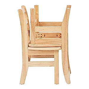 ECR4Kids Three Rung Ladderback Chair, 12in Seat Height , Classroom Seating, Natural, 2-Pack