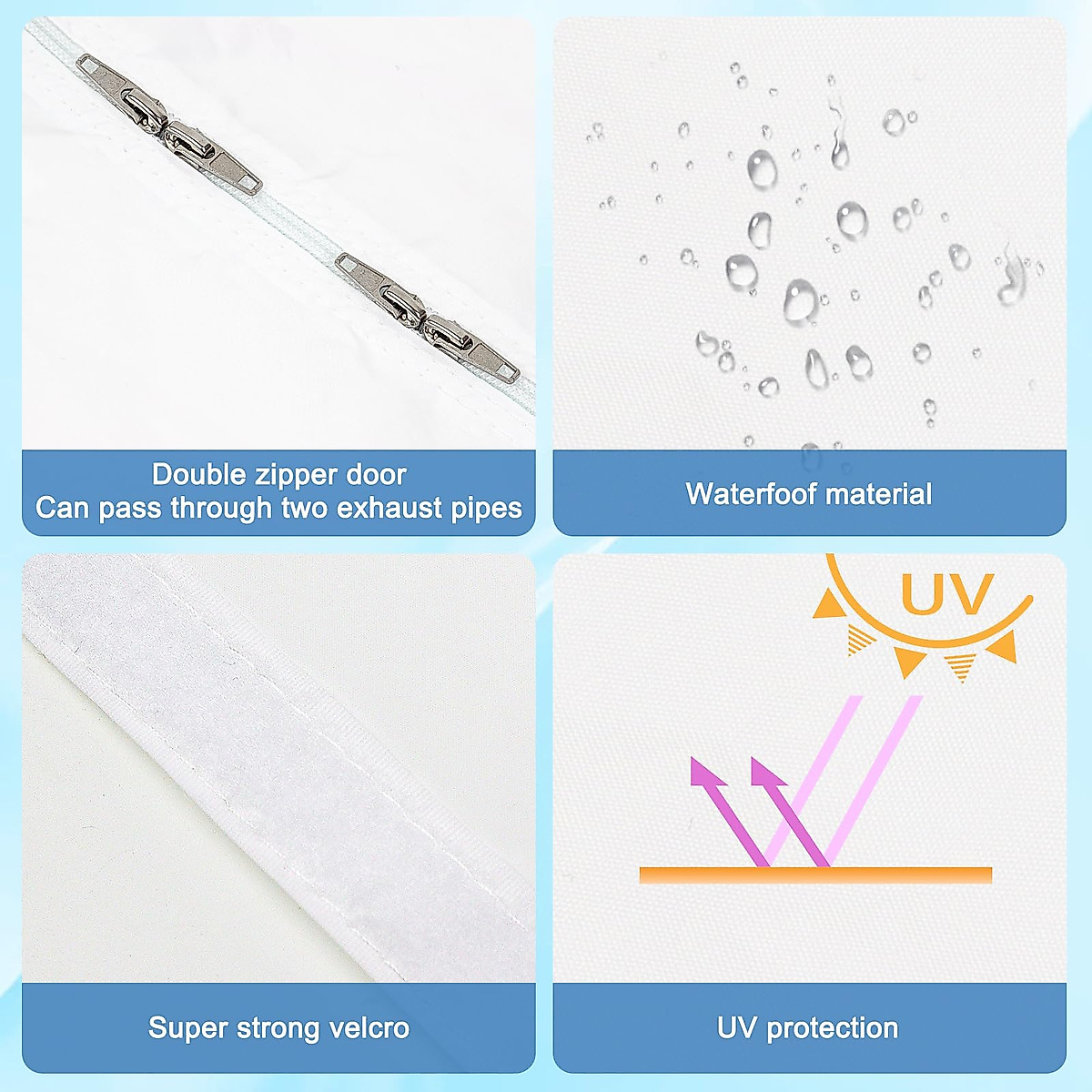 Universal Window Seal for Portable Air Conditioner And Tumble Dryer, Mobile Air Conditioning Window Seal Kit, AC Casement Air Exchange Guards With Zip and Adhesive Fastener, Easy to Install (400 CM)