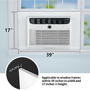 Window Air Conditioner, Side Insulated Foam Panel KT002WHITE, Summer/Winter Heat and Draft Insulation, One Piece Full Surround Insulation Panels Window Seal with 4 edging strips 02 (WHITE)