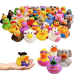 The Dreidel Company The Greatest Rubber Duck Assortment Rubber Duck Toy Duckies for Kids, Bath Birthday Gifts Baby Showers Classroom Incentives, Summer Beach and Pool Activity, 2" (Pack of 20)