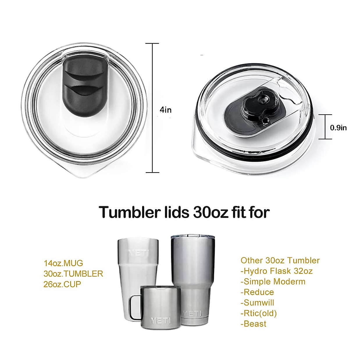 Magnetic Spill Proof Tumbler Lid - Compatible/Replacement for Yeti Rambler, zark Trail,Old Style Rtic Lid(2022 lid-30 oz - 1 Pack)