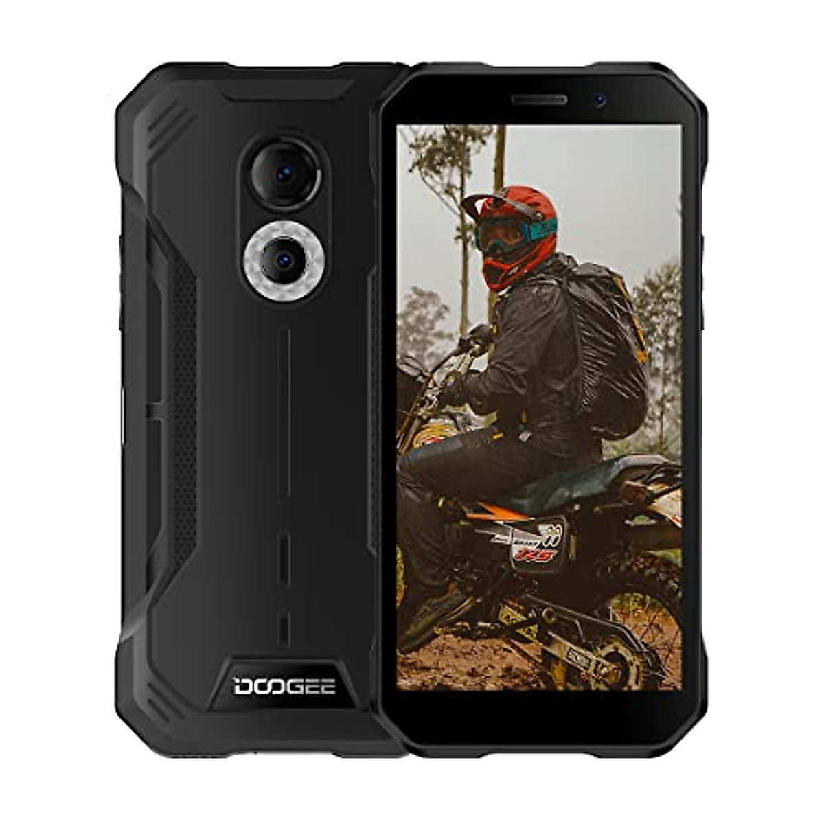 DOOGEE S51 Rugged Smartphone Unlocked, Android 12 4GB+64GB Waterproof Cell Phone, 12MP + 8MP AI Camera, 6.0" HD+ Screen 5180mAh Battery Dual SIM 4G Global Unlocked Rugged Phone NFC GPS OTG FM, Black