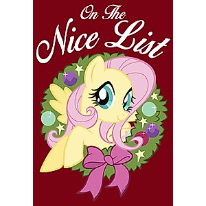 Men's My Little Pony Christmas Fluttershy Nice List T-Shirt - Cardinal - 2X Large