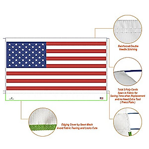 Leaveshade RV Awning Fabric Replacement Camper Trailer Awning Fabric Super Heavy Vinyl Coated Polyester 15'3''(Fit for 16' Awning)-USA Flag (Custom Looking)