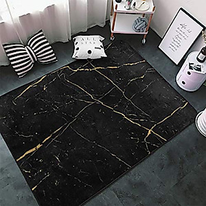 Bedroom Living Room Kitchen King Size Kitchen Rugs Home Decor - Black Gold Marble Floor Mat Doormats Quick Dry Throw Bath Rugs Exercise Mat Throw Rugs Carpet
