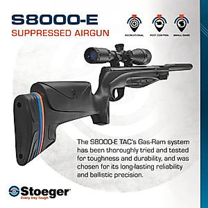 Stoeger S8000-E TAC Airgun Combo - .177 Caliber - Black Synthetic with 3-9x40 Adjustable Objective Scope