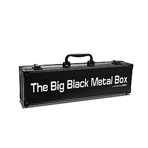 The Big Black Metal Box, Compatible with Cards Against Humanity, Magic The Gathering, MTG, (Game Not Included) | Includes 8 Dividers | (Long Version) Fits up to 1400 Loose Unsleeved Cards