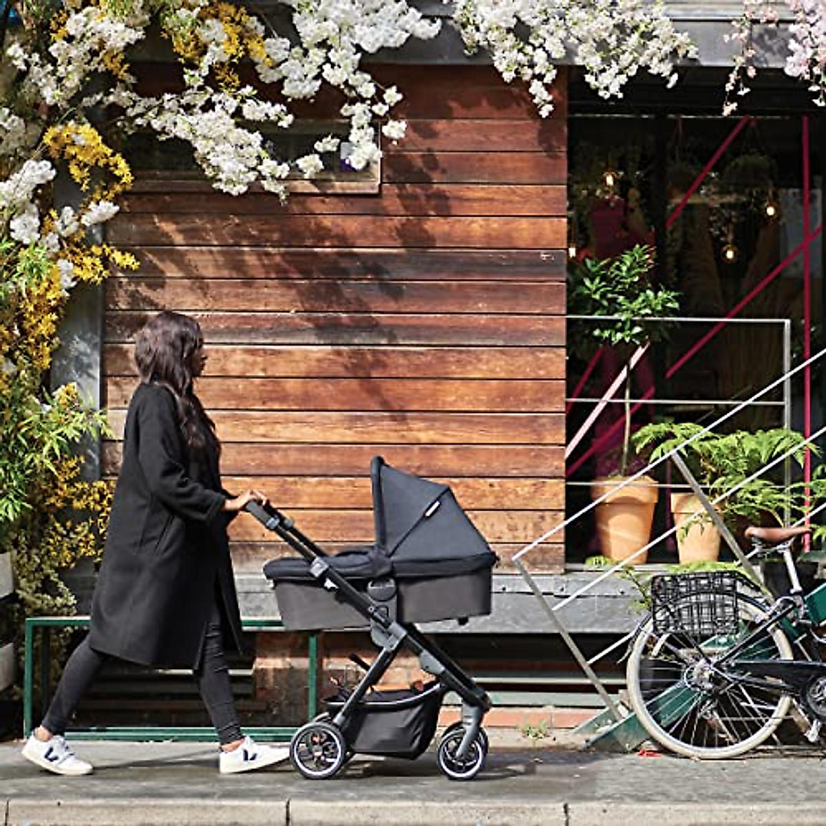 Diono Excurze Baby, Infant, Toddler Stroller, Perfect City Travel System Stroller and Car Seat Compatible, Adaptors Included Compact Fold, Narrow Ride, XL Storage Basket, Black Midnight