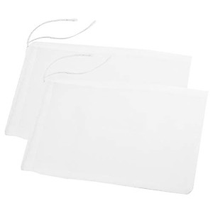 Oumefar Food Strainer Bags, 2Pcs Premium Fine Mesh Straining Bag,300 Nylon Ultra Fine Mesh Bag with Drawstring for Nut Milk Coffee Tea Leaf Wine Drawstring Filter Bag