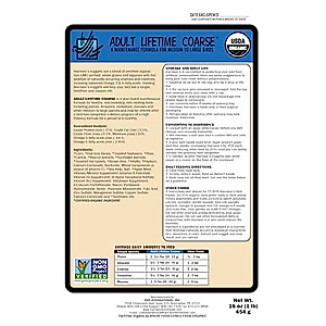 Harrison's Bird Foods Adult Lifetime Coarse 25lb Certified Organic Formula