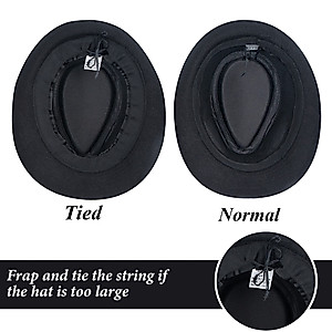 Womens Mens Classic Felt Trilby Hat Short Brim Fedora Hat Black Manhattan Gangster Jazz Hat for Unisex