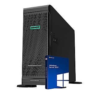 HP ProLiant ML350 Gen10 Tower Server Bundle with 2 x Intel Xeon Silver 4210, 64GB DDR4, 15.36TB Enterprise SSD, RAID, Windows Server 2019