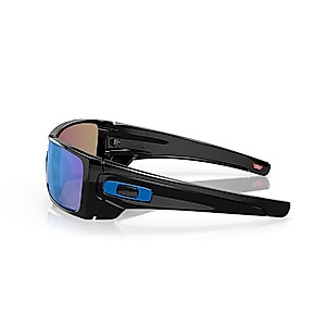 Oakley Men's OO9101 Batwolf Rectangular Sunglasses, Polished Black/Prizm Sapphire, 27 mm