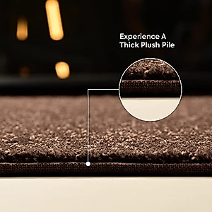 Furnish my Place Modern Plush Solid Color Rug - Brown, 3' x 4', Pet and Kids Friendly Rug. Made in USA, Rectangle, Area Rugs Great for Kids, Pets, Event, Wedding