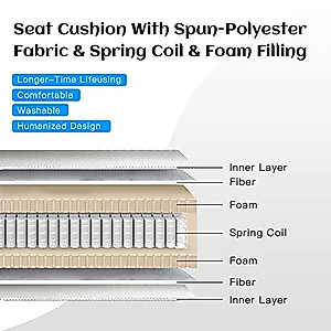 Domi 7 Pieces Patio Dining Sets All-Weather Metal Outdoor Modern Dining Sets with Table for Lawn Garden Backyard Deck with Cushions-Blue