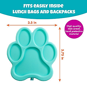Bentology Paw Themed Hard Ice Packs - 3 Pack, Enhance Lunch with Color and Personality, No Wear and Tear, Reusable, BPA Free, Easy to Wash and Fit in Lunch Bag