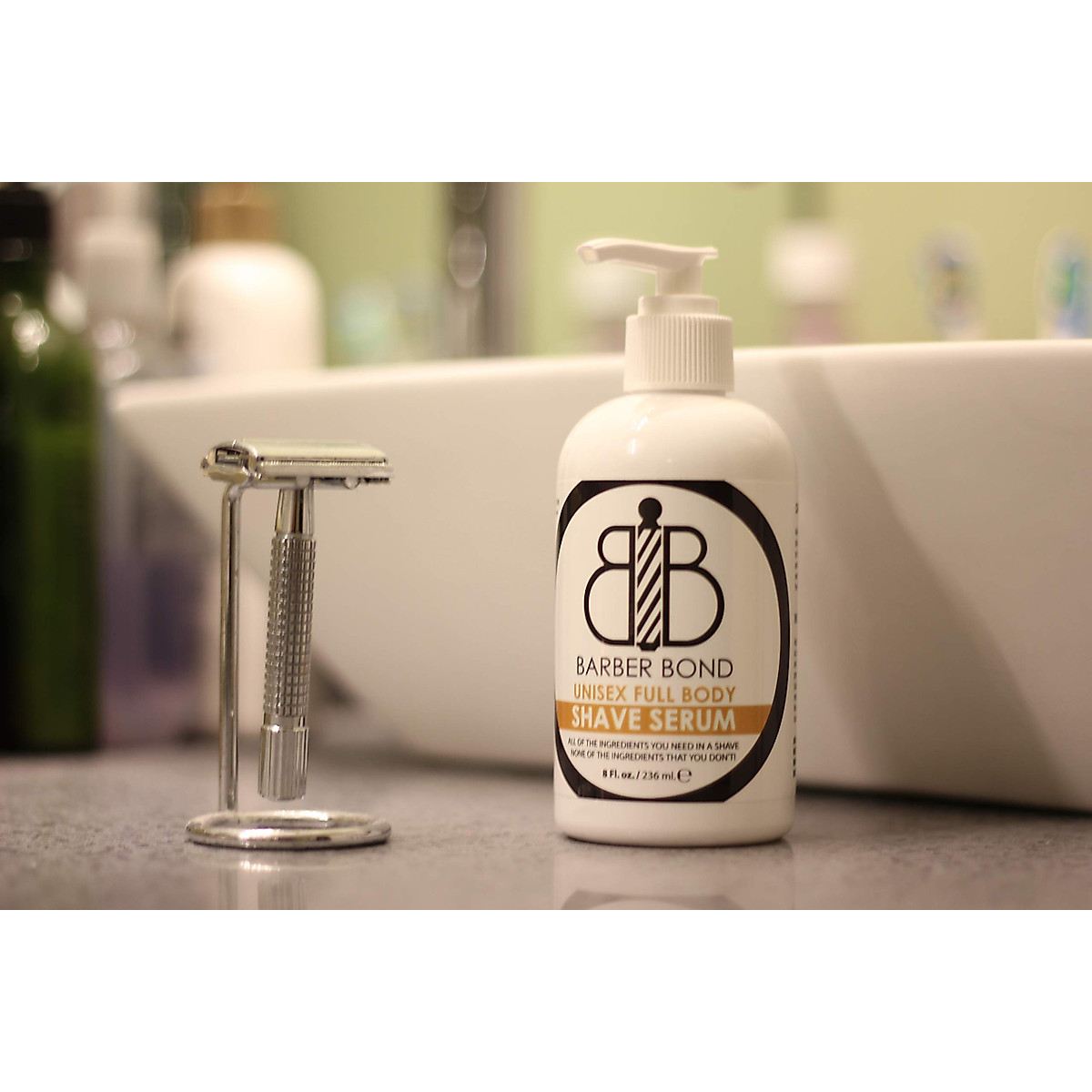 Barber Bond® Premium Unisex Full Body Shave Serum (8oz) Clear Shave Gel