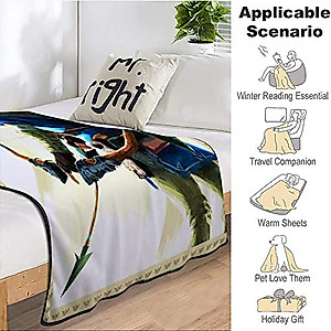 Ultra Soft Anime Blanket Warm Home Decor Air Conditioning Throw Blanket for Bed Sofa Couch 80''x60''