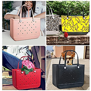 BEIDOM Rubber Beach Bag Tote Bag - Large Capacity Waterproof Sandproof Outdoor Creative Travel Bags Washable Handbag for Beach Pool (Yellow, Medium)