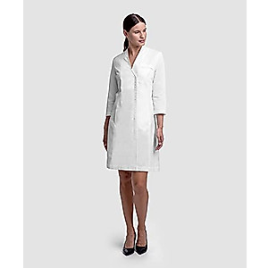 Dr. James Lab Coat for Women Minimalistic Semi-Tailored A-Line Shape Short Sleeves (8)